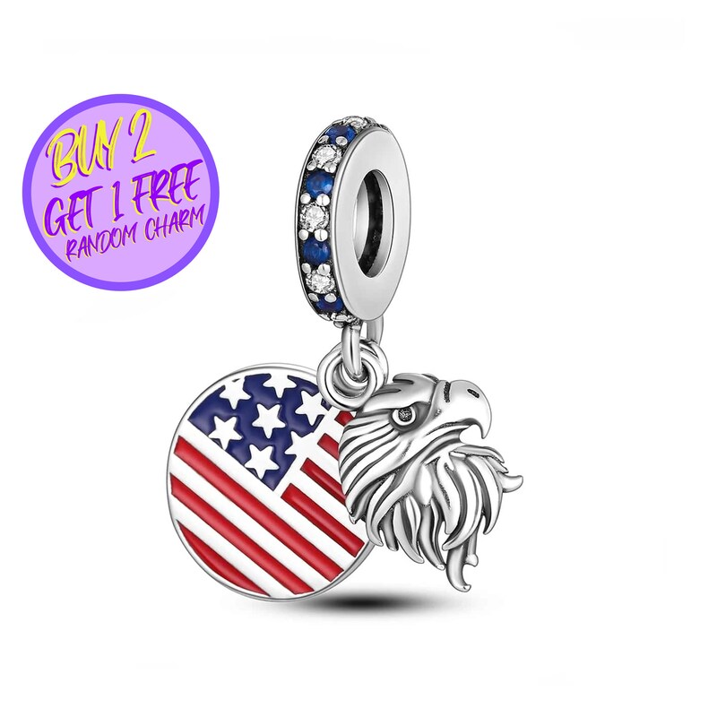 American Flag Charm - Etsy