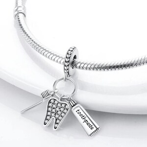 Healthy Teeth Toothbrush Dangle Charm for Bracelet, Toothbrush Charm ...