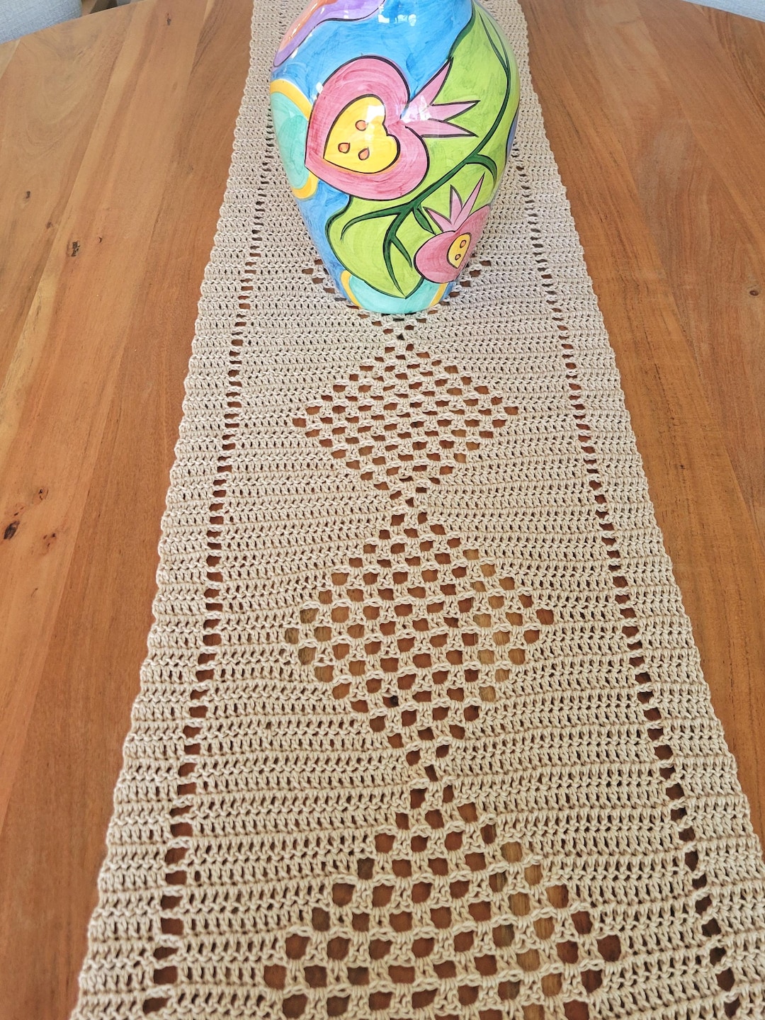 Diamond Pattern Table Runner - Etsy