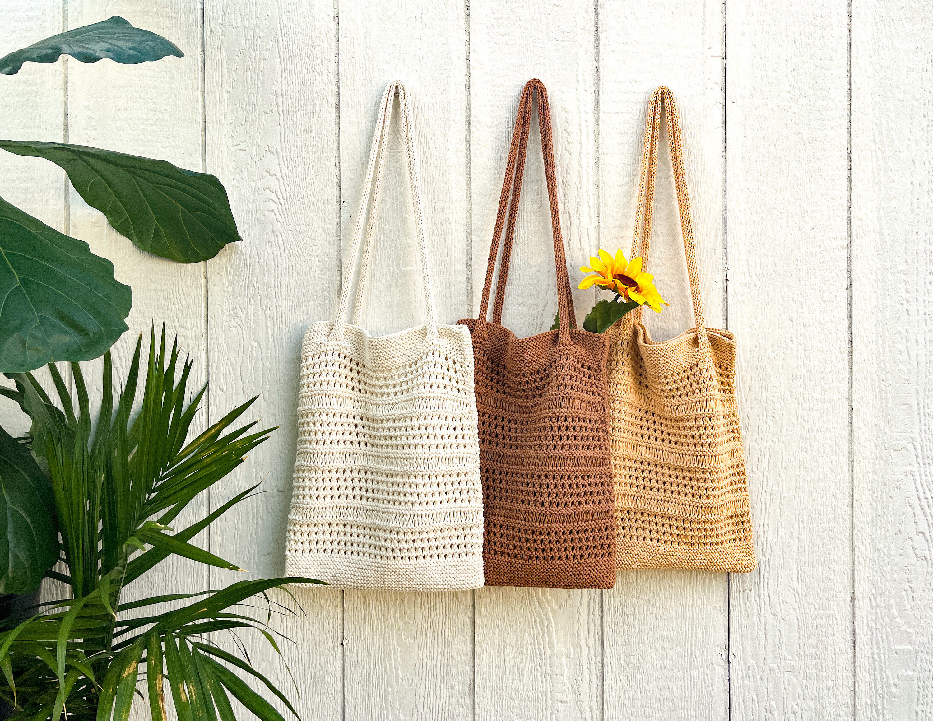 Market Bag | Knitted Cotton Handbag | Shoulder Bag | Handmade Bag ...