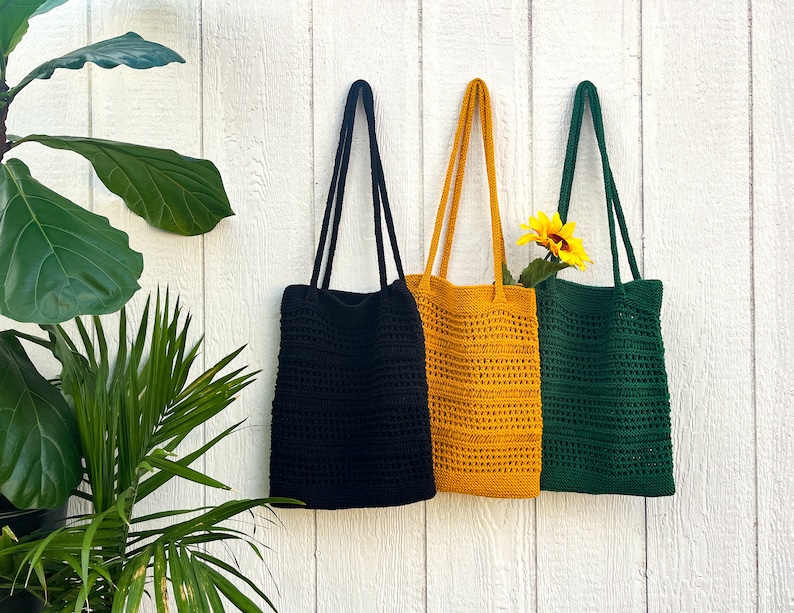 Market Bag | Knitted Cotton Handbag | Shoulder Bag | Handmade Bag ...