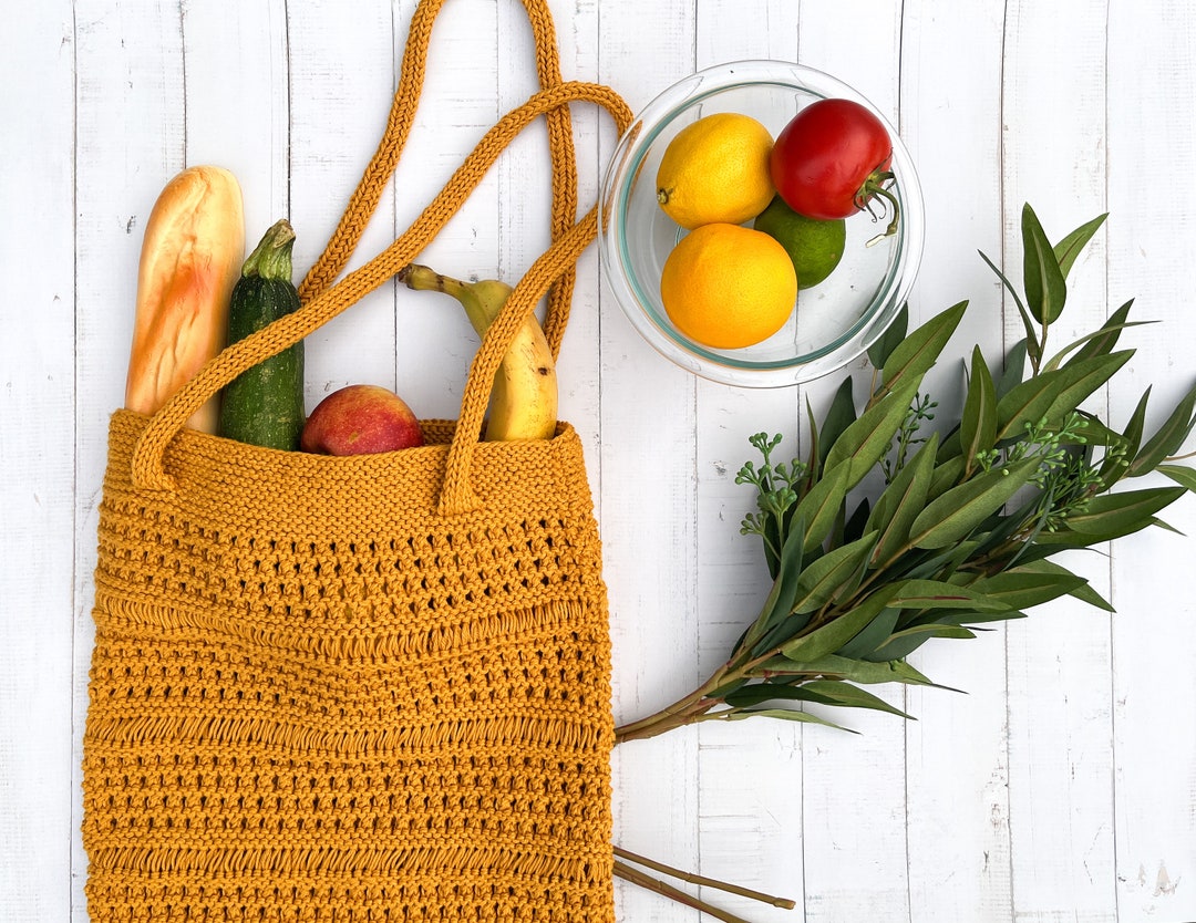 Market Bag | Knitted Cotton Handbag | Shoulder Bag | Handmade Bag ...
