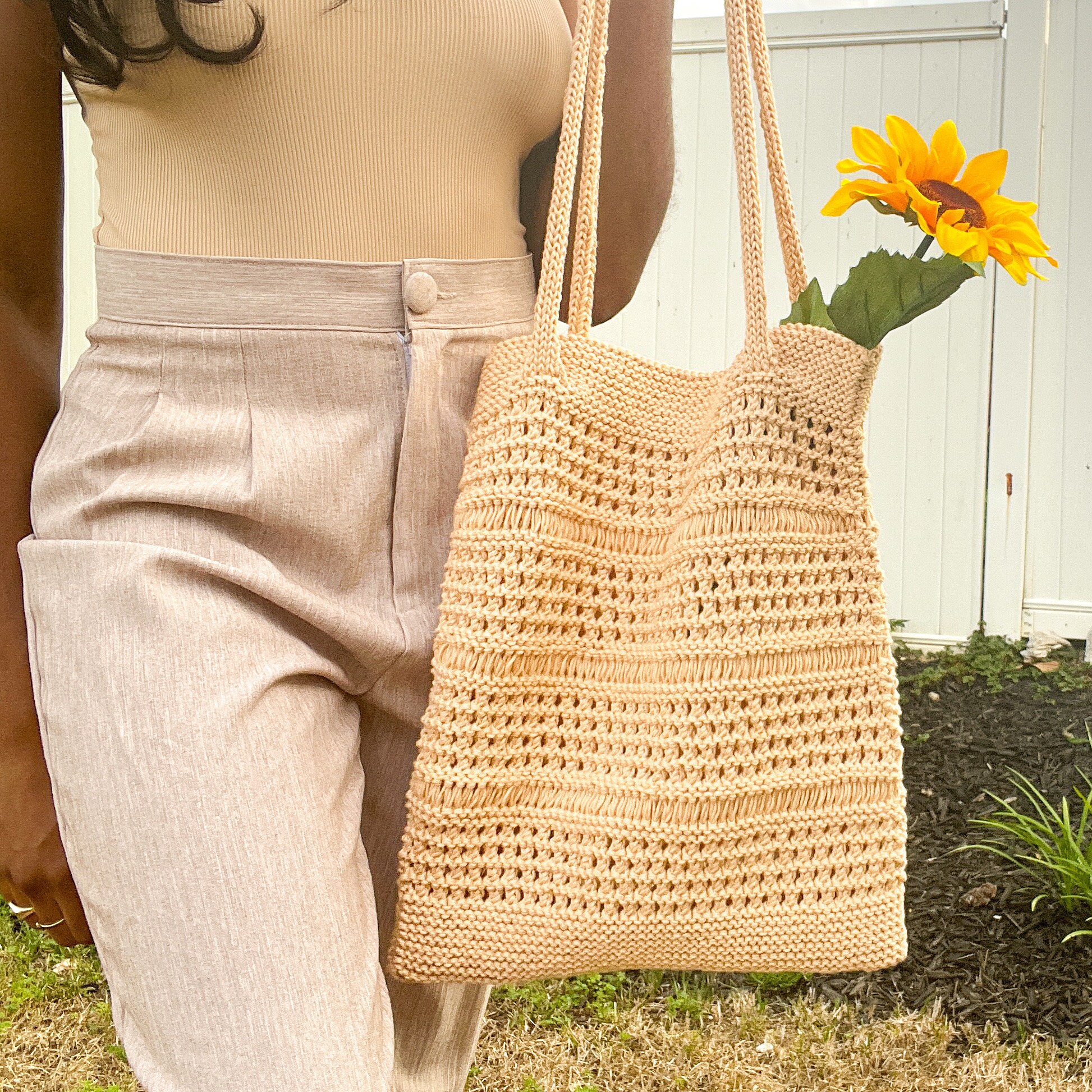 Market Bag | Knitted Cotton Handbag | Shoulder Bag | Handmade Bag ...