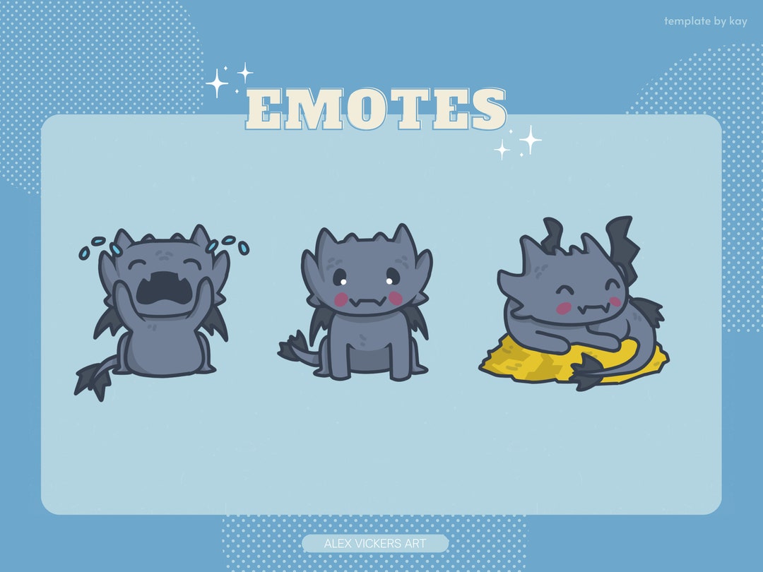 Dragon Emotes pack 1 CUTE DRAGON EMOTES Twitch Youtube Discord ...