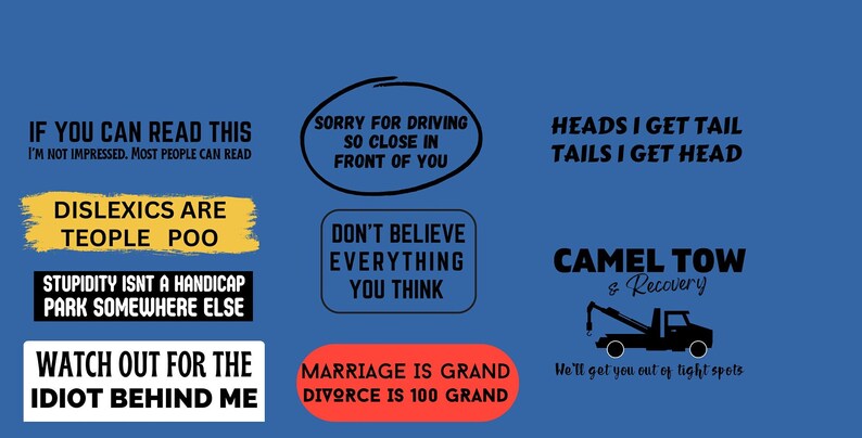 30 Bumper Sticker Decal SVG Bundle - Etsy