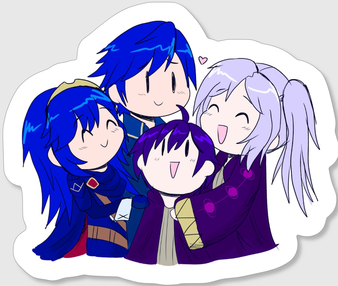 Fire Emblem Awakening Chrom Robin Lucina Morgan Chrobin Family Sticker ...