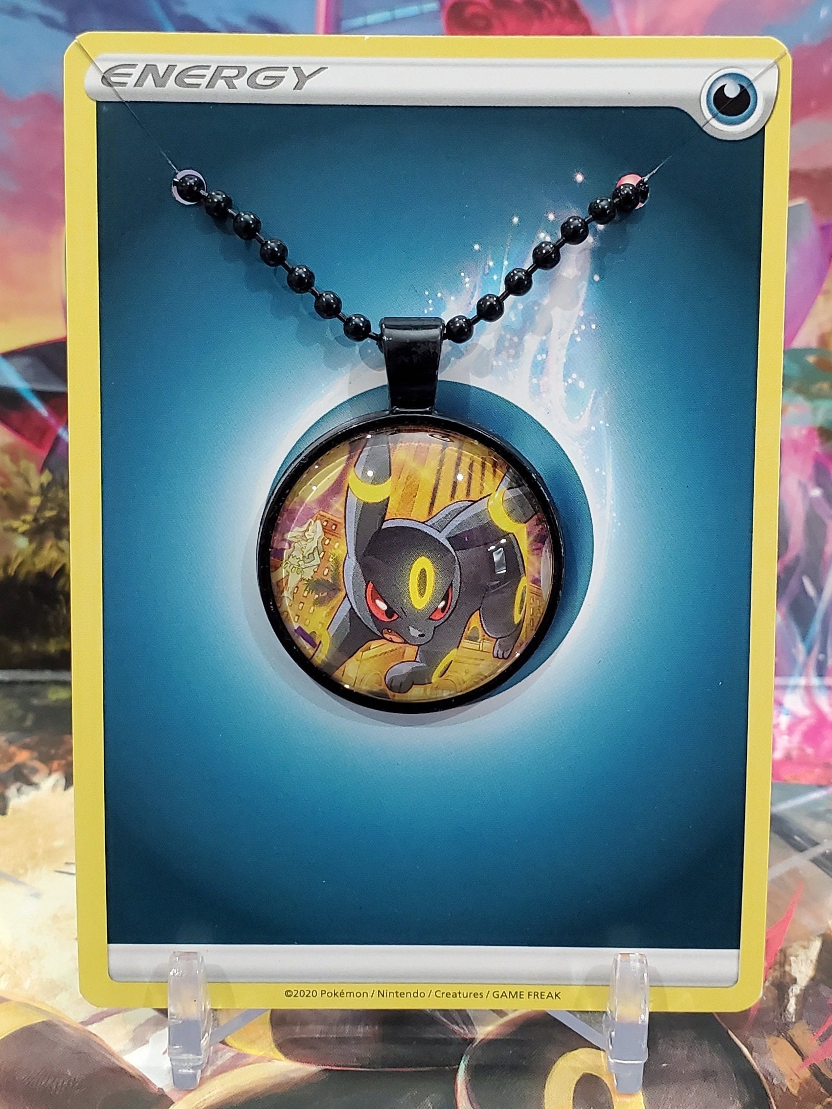 Umbreon Pokemon Necklace Upcycled Pokemon Card Pendant Black Pendant W ...