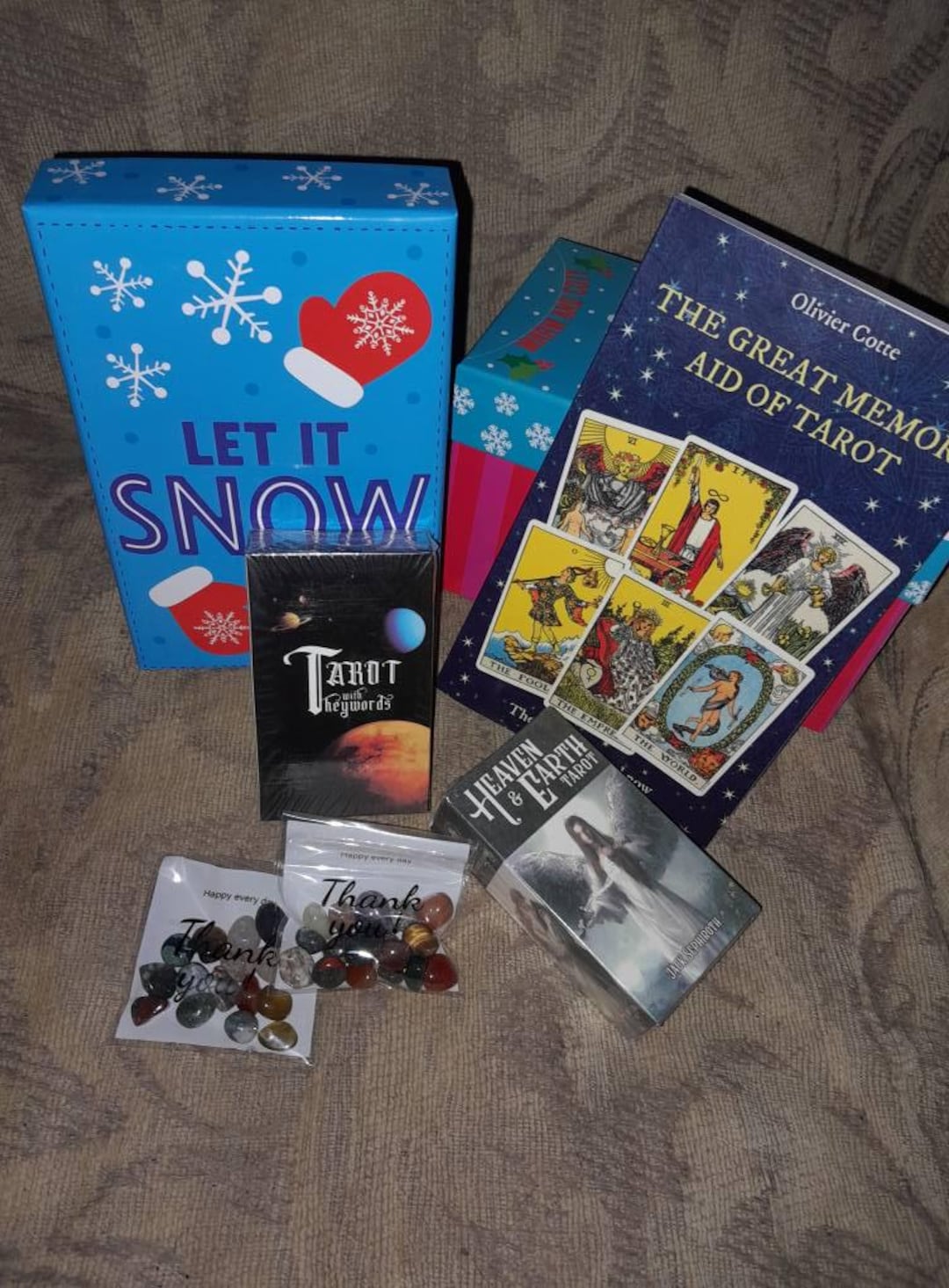 Tarot Card Holiday Box: 2 Decks, Guidebook & Stones - Etsy