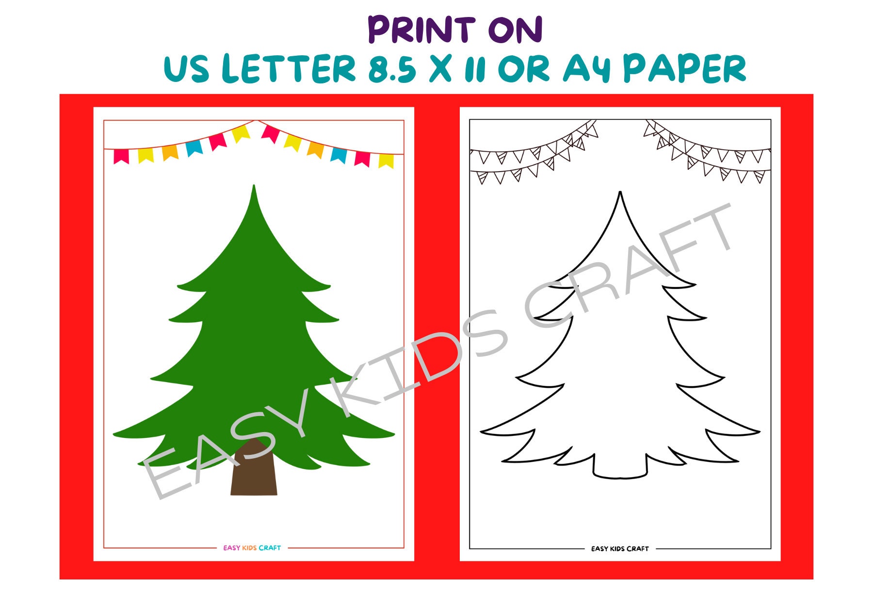 Printable Christmas Tree Activity, Decorate the Christmas Tree, Home ...