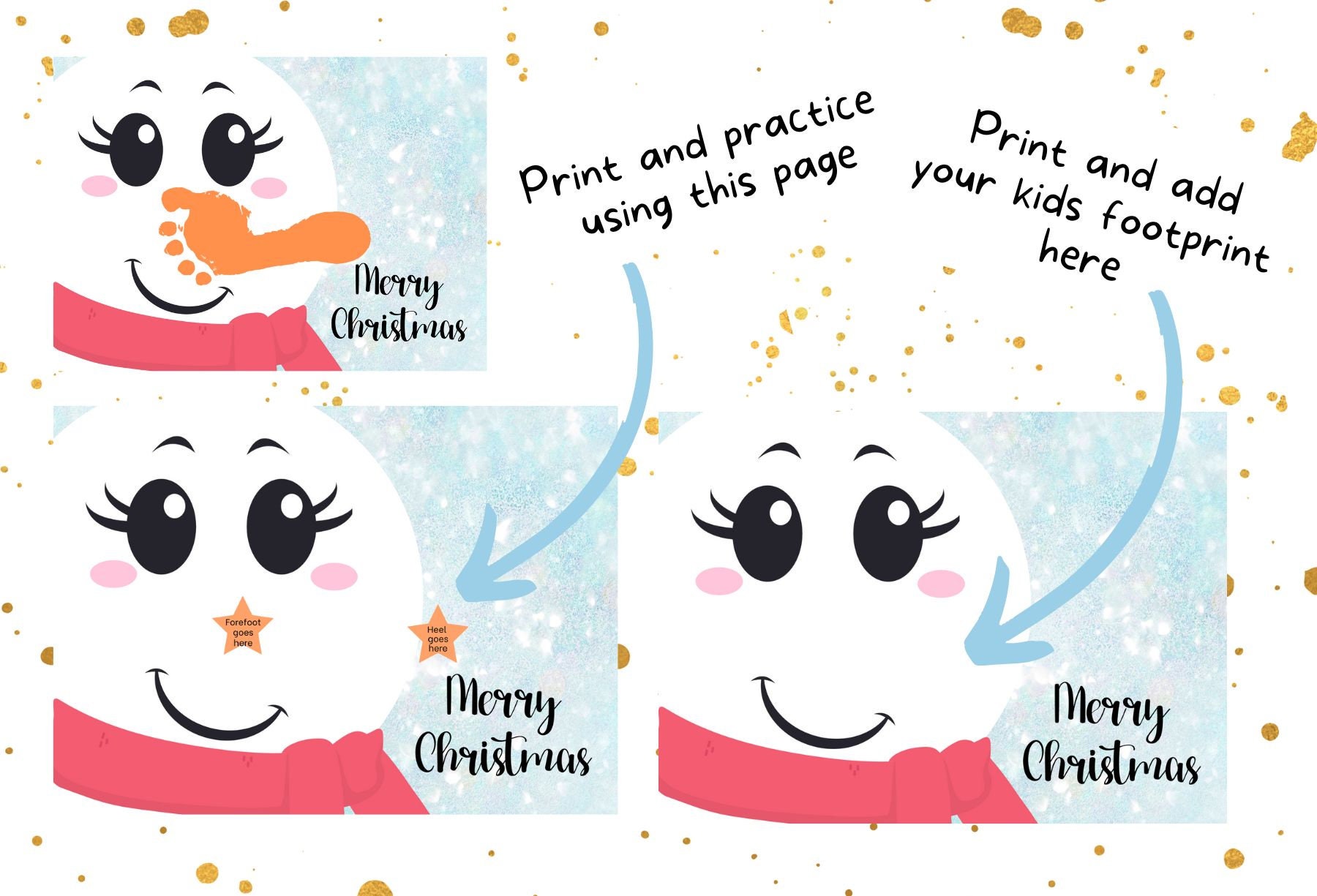 Snowman Footprint Art Christmas Craft | Christmas Keepsake | Christmas ...