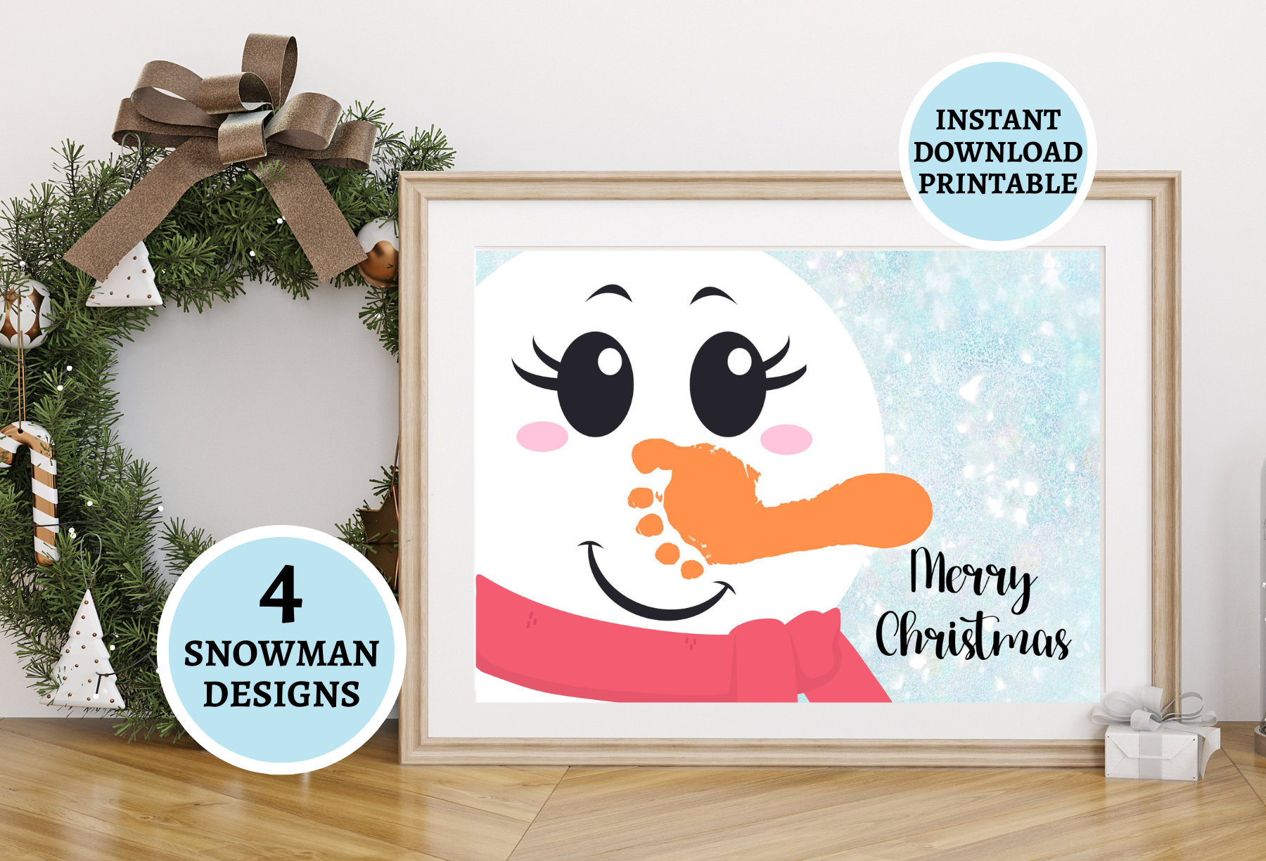 Snowman Footprint Art Christmas Craft | Christmas Keepsake | Christmas ...