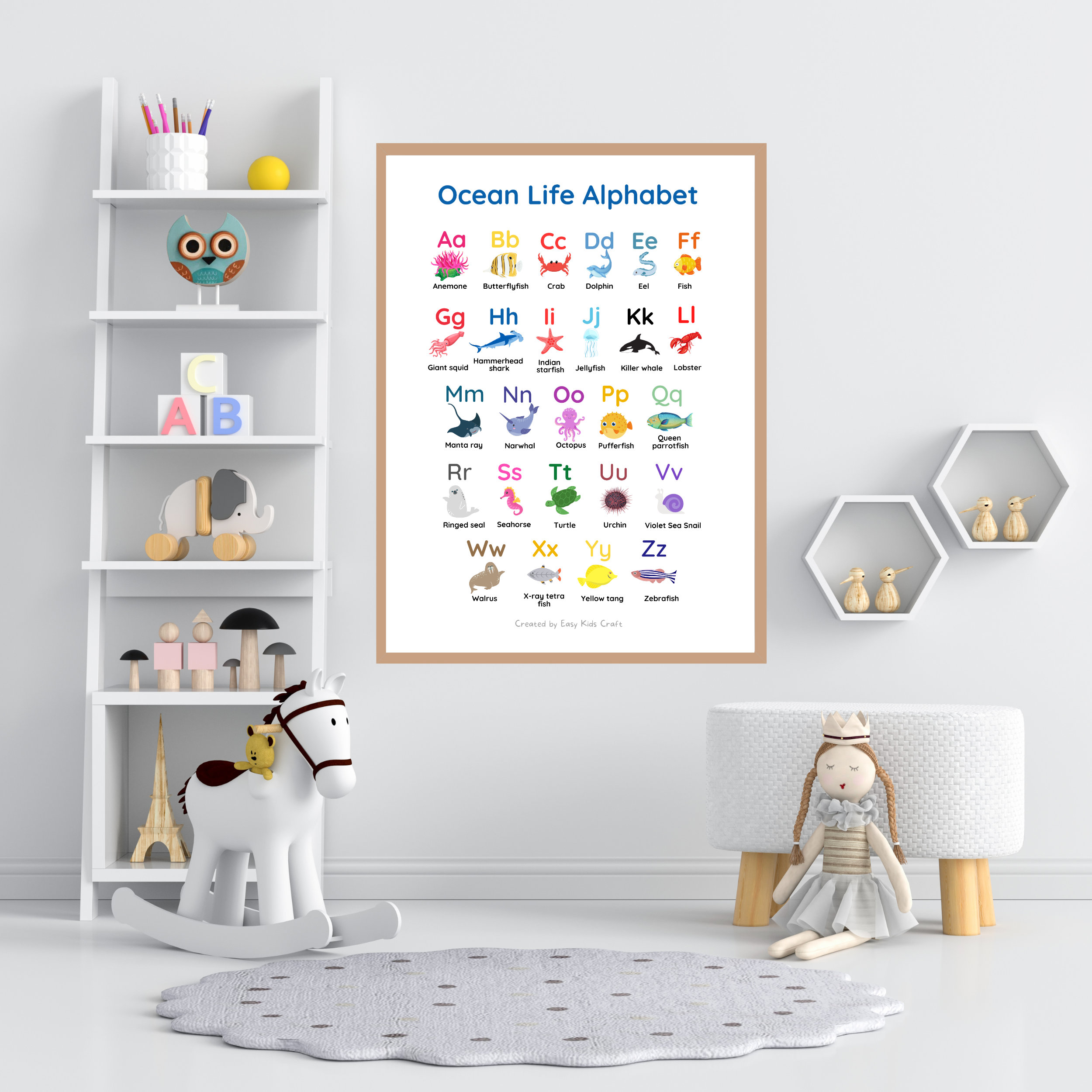 Ocean Life Alphabet Poster | Educational Posters | Homeschool Pintables ...