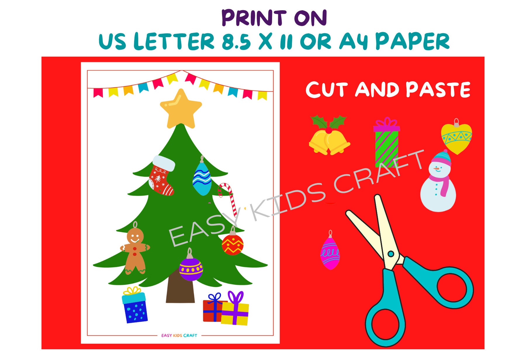 Printable Christmas Tree Activity, Decorate the Christmas Tree, Home ...