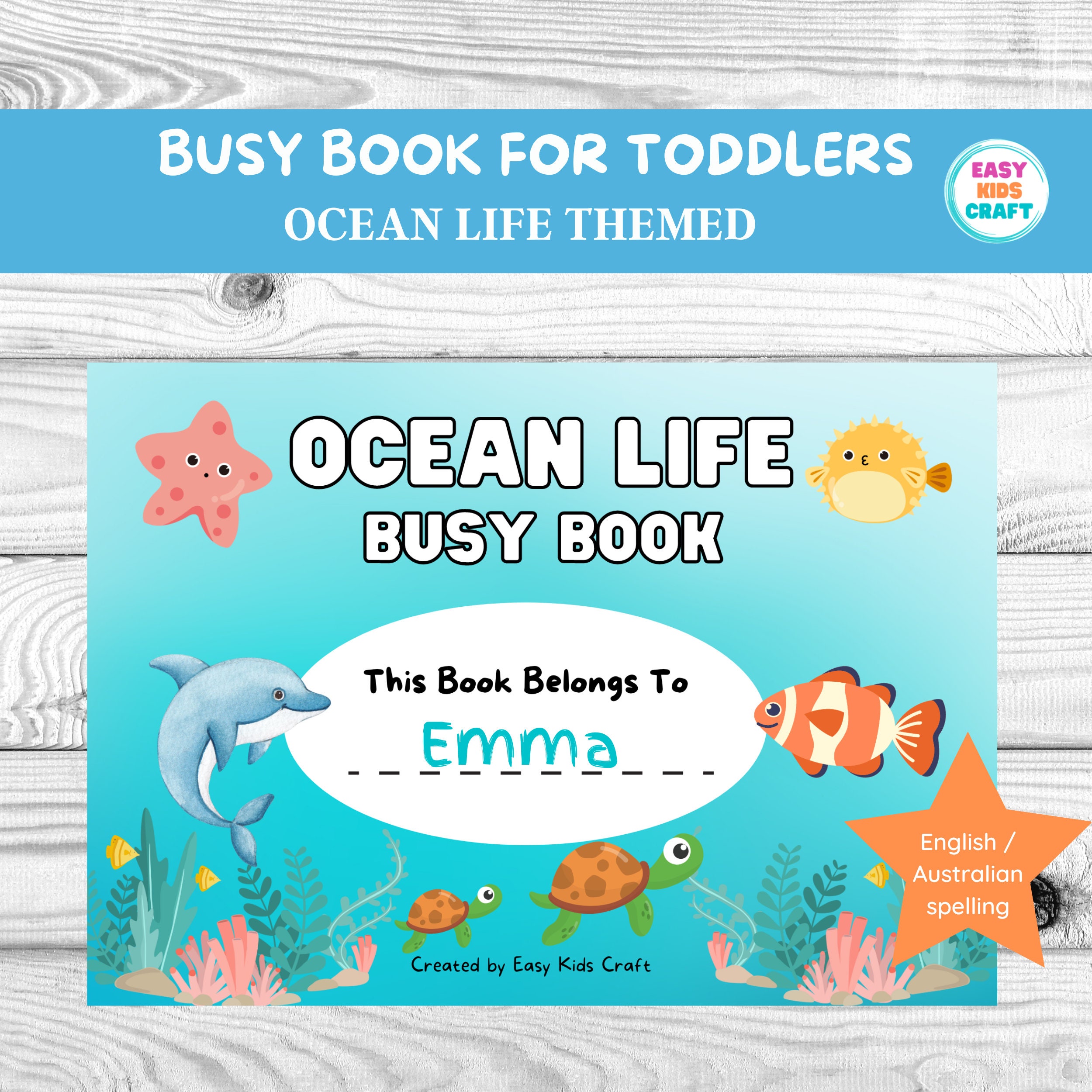 Ocean Life Busy Book for Toddlers, Preschool Learning Binder ...