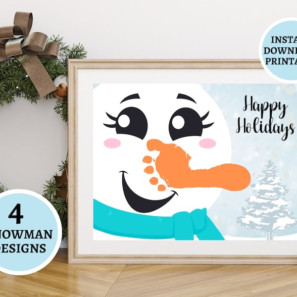 Snowman Handprint Art - Etsy