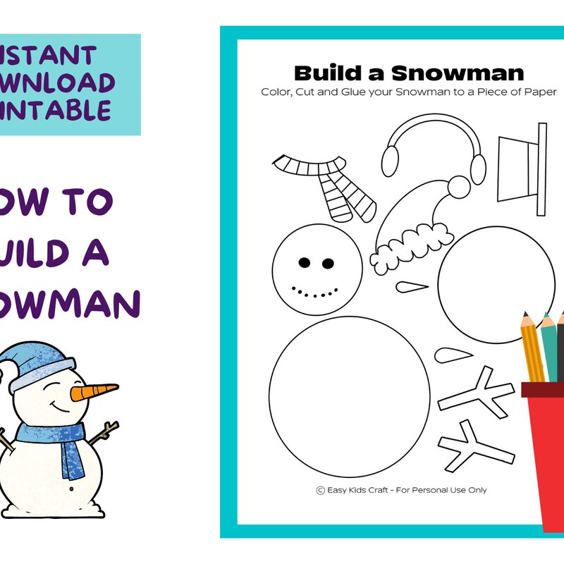 Build a Snowman Clipart - Etsy