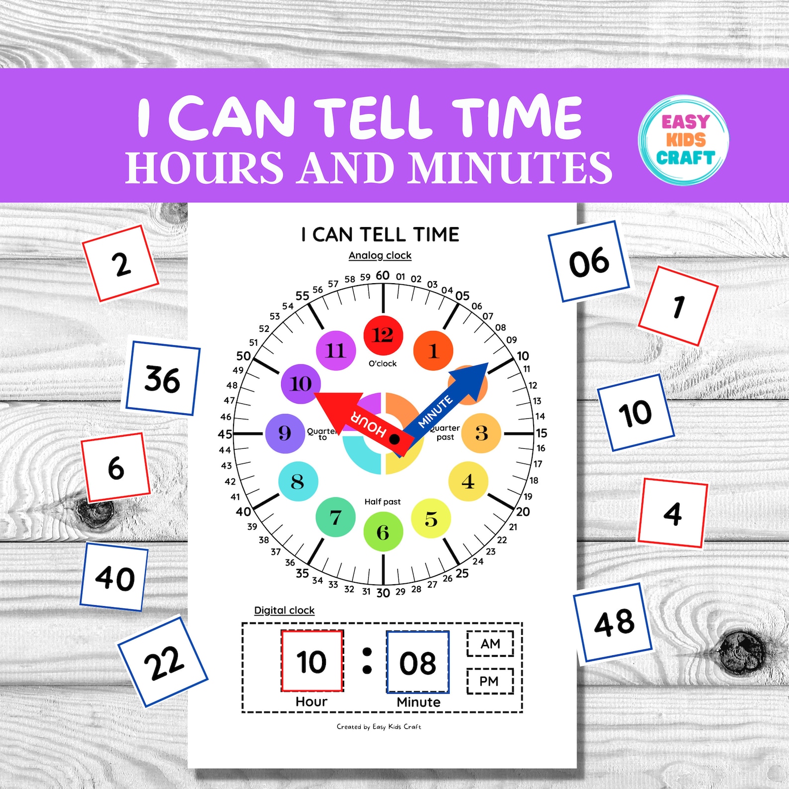 Learn to Tell Time, Telling the Time Worksheet, I Can Tell Time ...