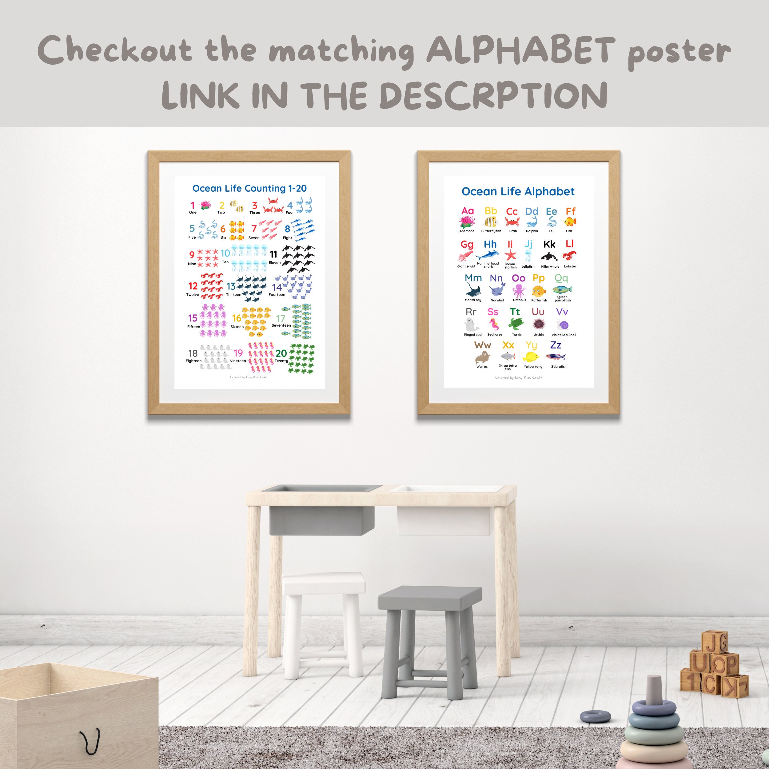 Ocean Life Alphabet Poster Educational Posters Homeschool Pintables ...