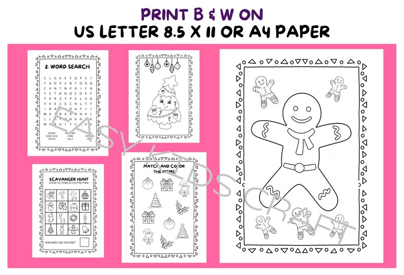 20 Christmas Activity Printables Pk 2, Christmas Party Games, Christmas ...