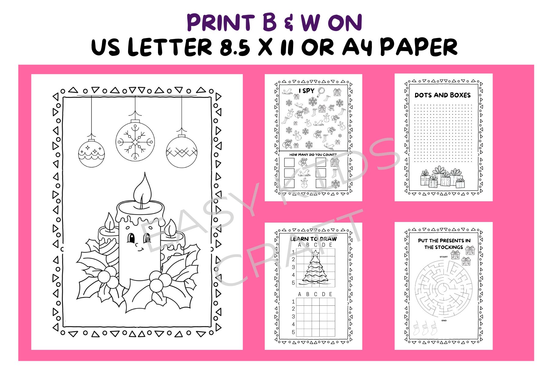 20 Christmas Activity Printables Pk 2, Christmas Party Games, Christmas ...