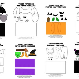 Halloween Bundle Toilet Paper Roll Crafts | Witch Bat Pumpkin Black Cat ...