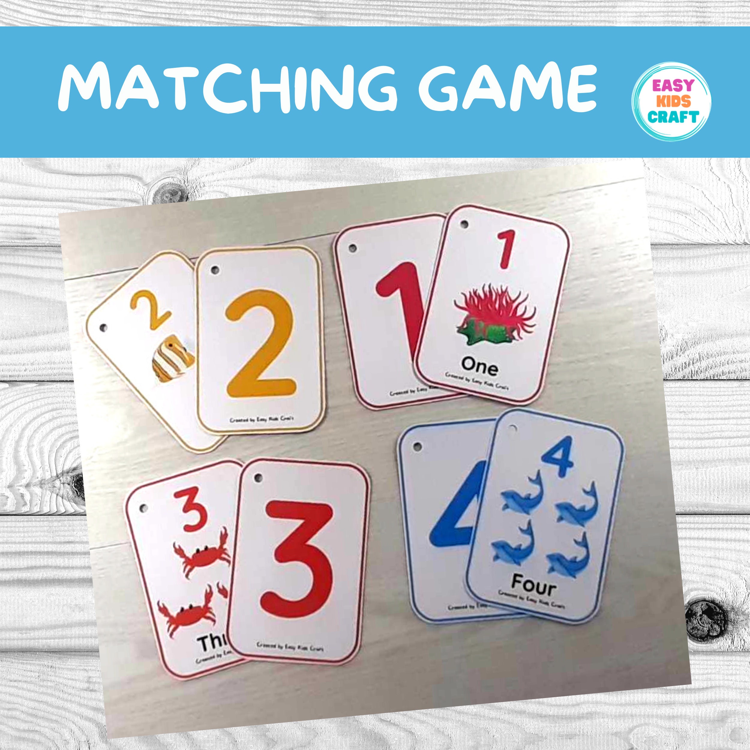 Number 1-20 Ocean Life Flash Cards for Toddlers, Preschool Learning ...