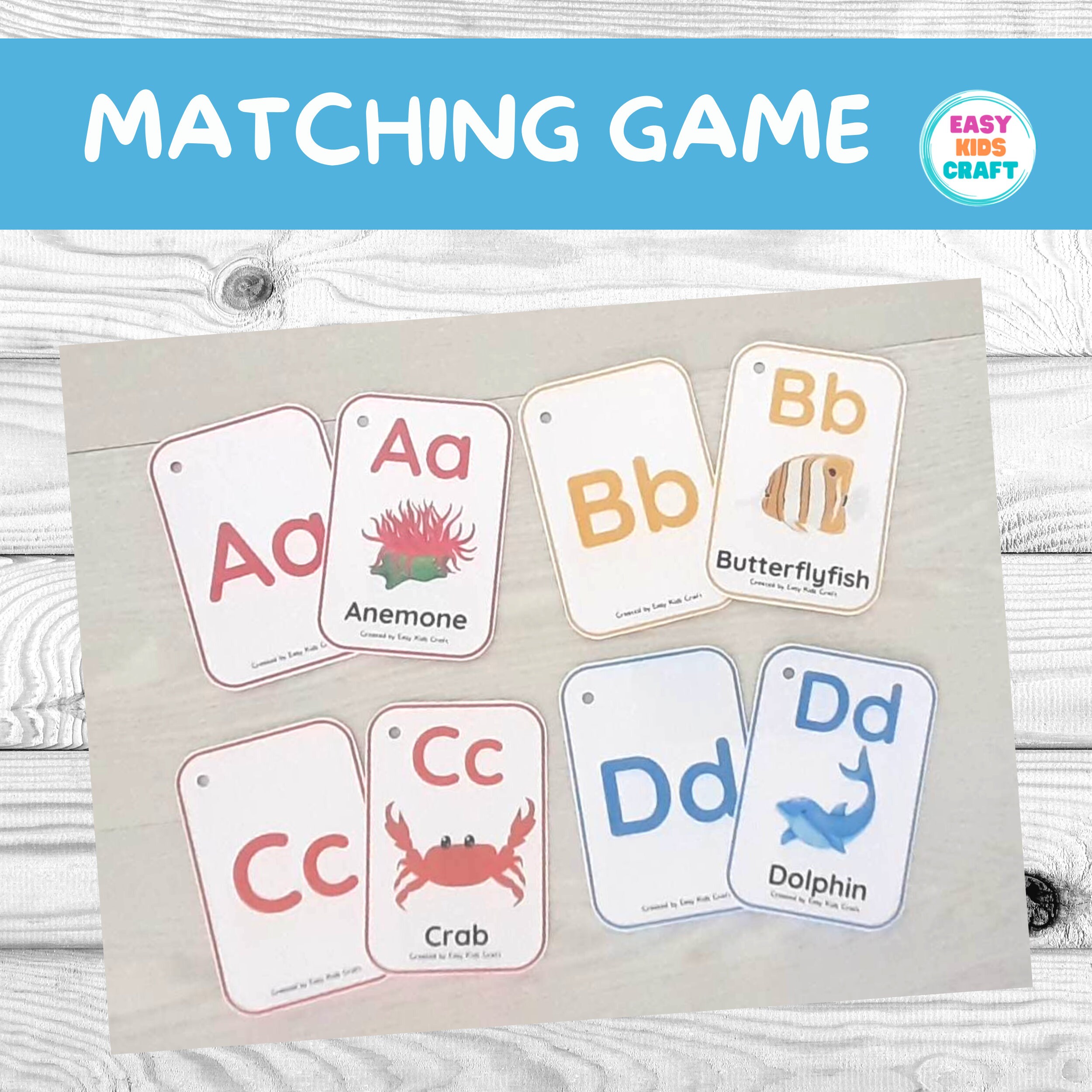 Alphabet Ocean Life Flash Cards for Toddlers, Preschool Learning Cards ...