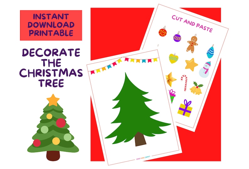 Printable Christmas Tree Activity, Decorate the Christmas Tree, Home ...