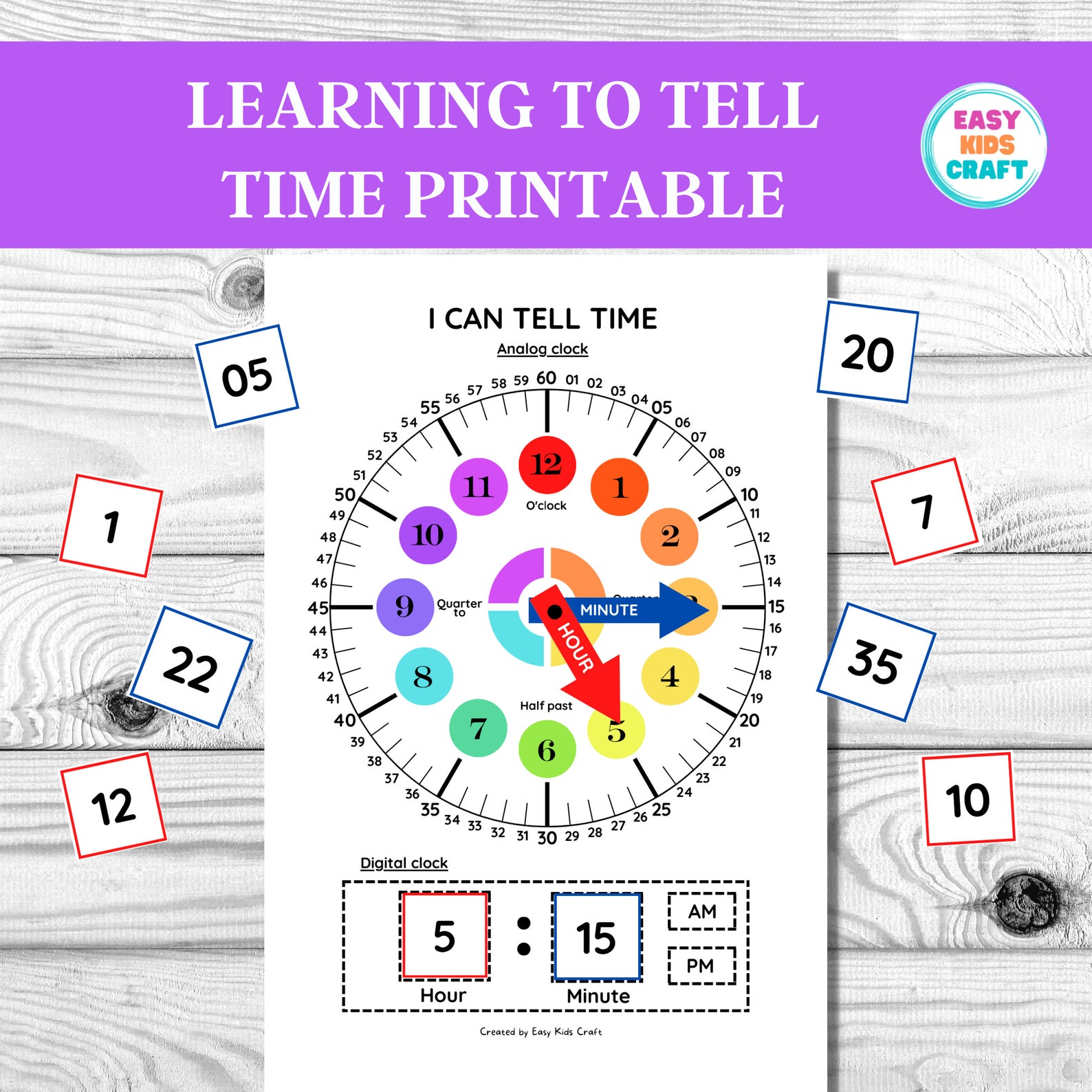 Learn to Tell Time, Telling the Time Worksheet, I Can Tell Time ...