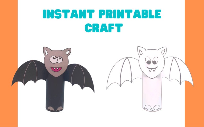 Halloween Toilet Paper Roll Bat Craft | Halloween Printable | Halloween ...