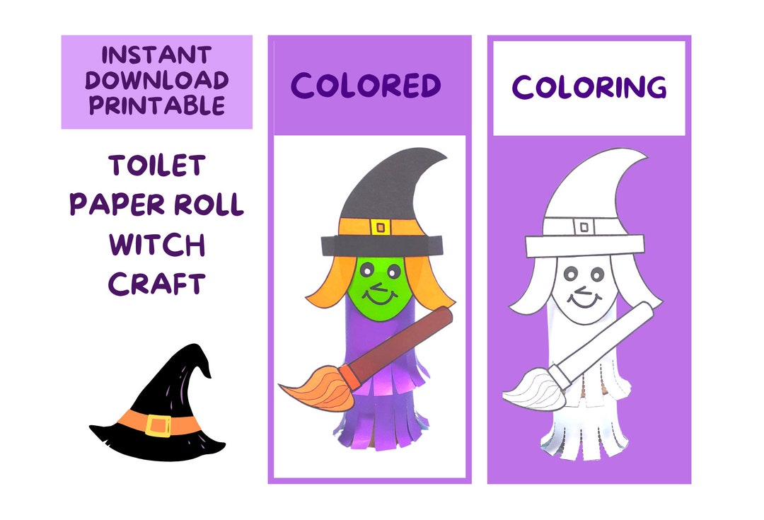 Halloween Toilet Paper Roll Witch | Halloween Printable | Halloween ...