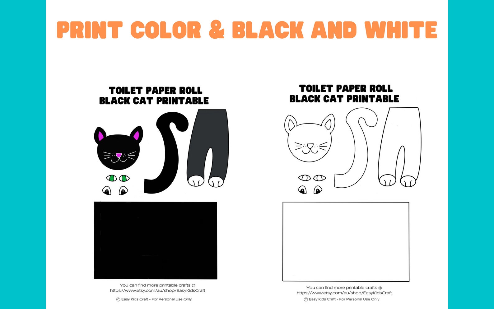 Halloween Toilet Paper Roll Black Cat Halloween Printable - Etsy
