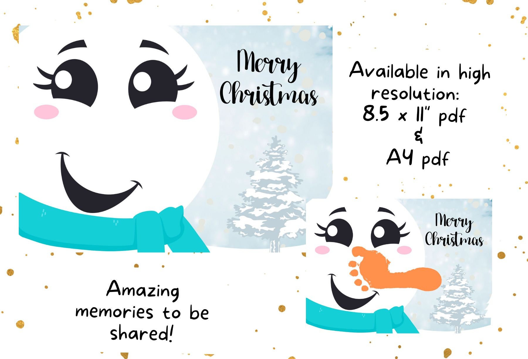 Snowman Footprint Art Christmas Craft | Christmas Keepsake | Christmas ...