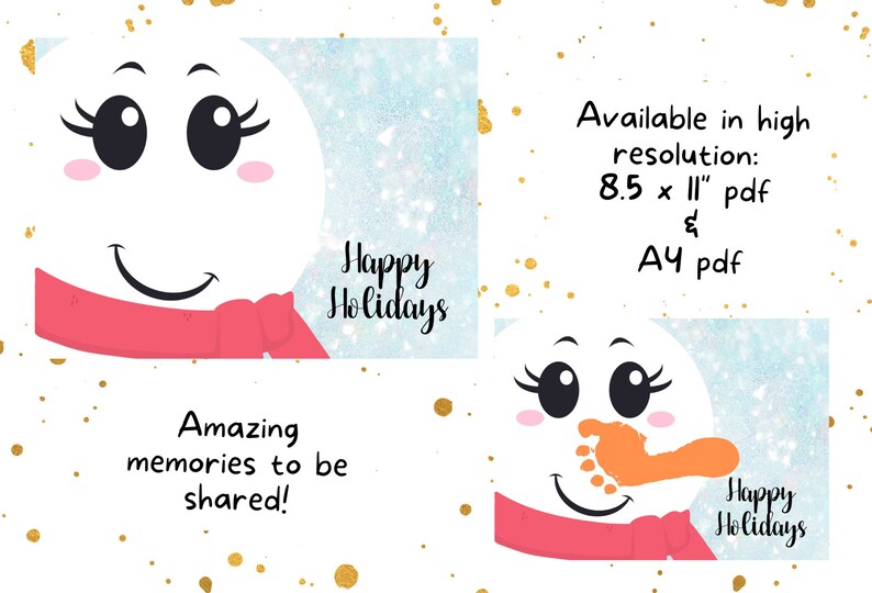 Snowman Footprint Art Happy Holidays Craft Happy Holidays Keepsake ...