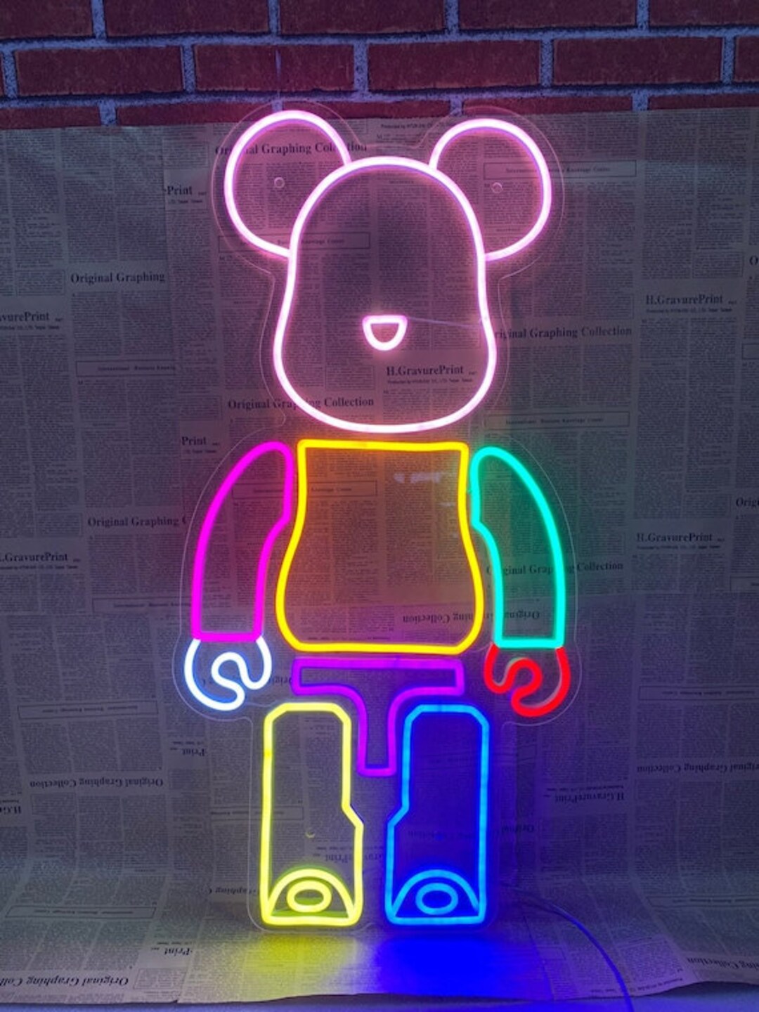 Bear Brick Neon Sign 100cm X 48cm - Etsy