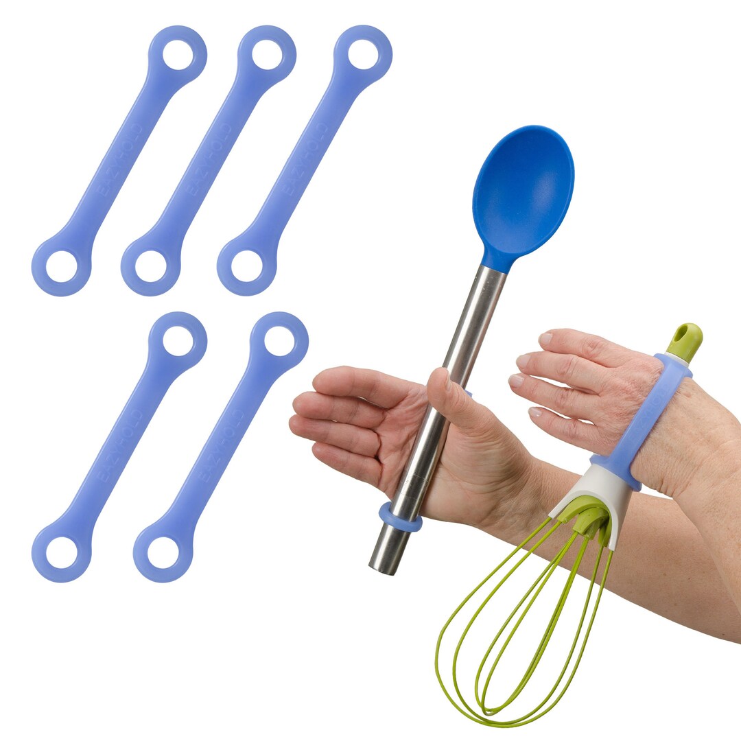 Eazyhold - Medium Blue 5 1/4" - Hand Grip Silicone Adaptive Aid ...