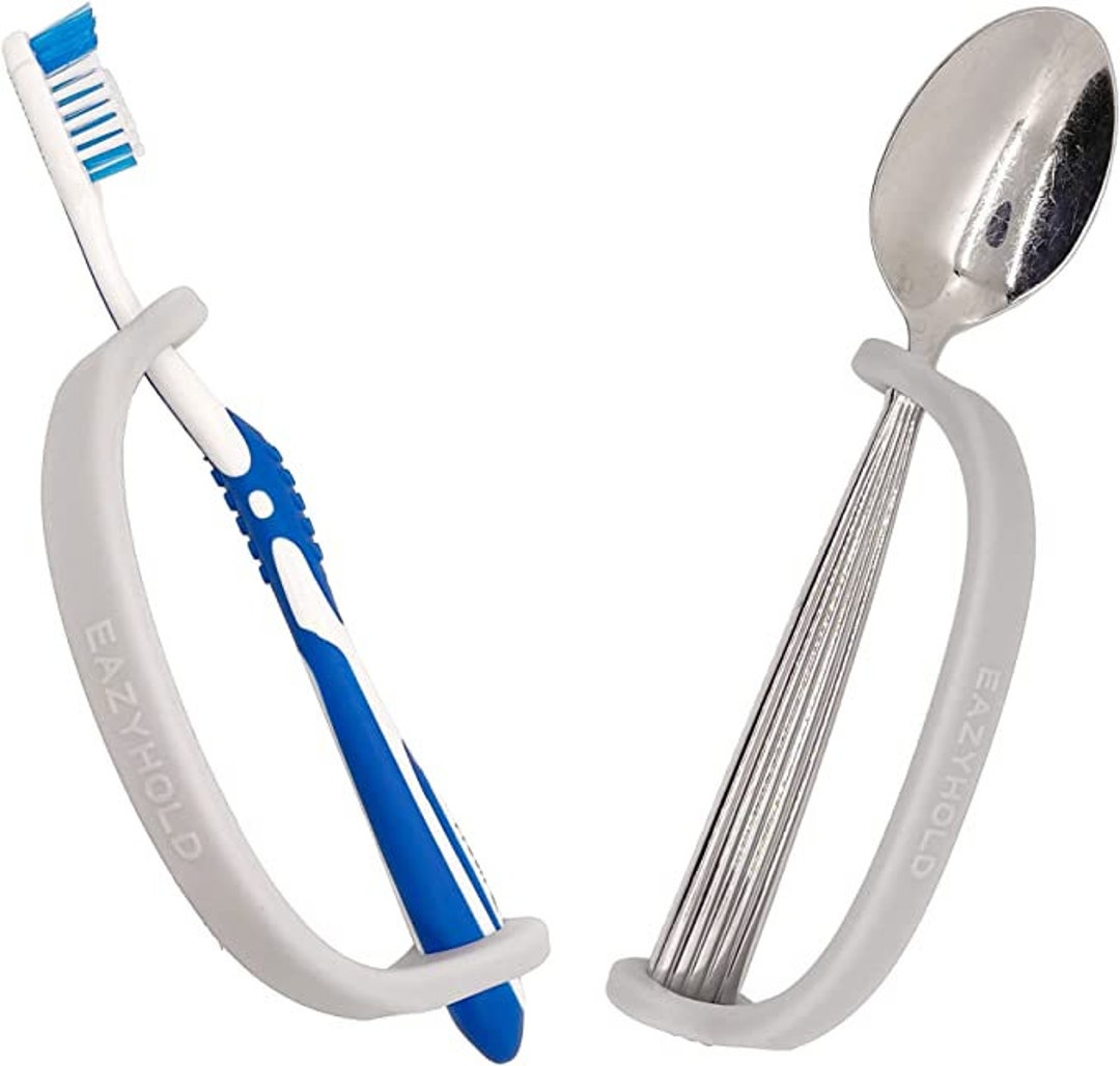 Eazyhold Silver Silicone Universal Cuff, Weak Hand Grip Assistive ...