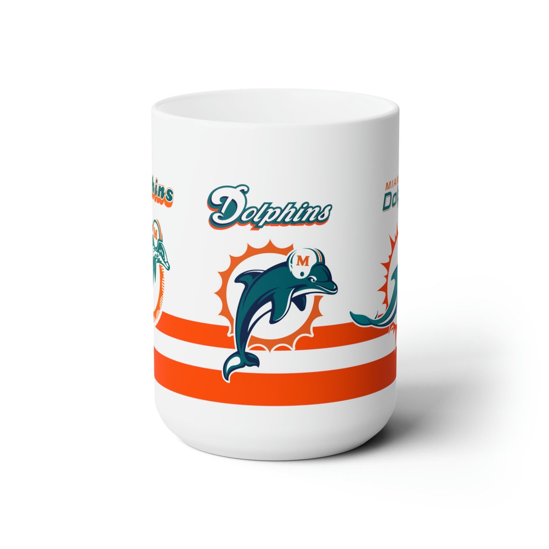 Miami Dolphins Logos 15oz Coffee Mug - Etsy