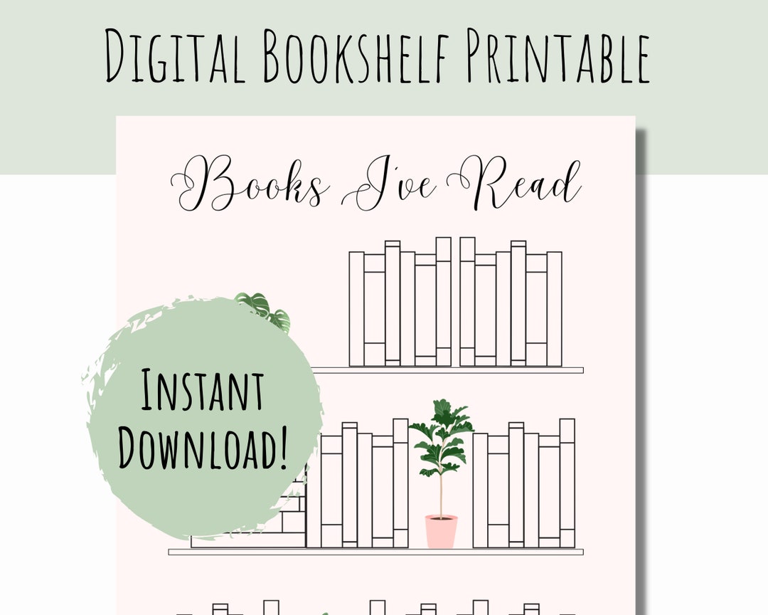 Plant Book Tracker Printable: Bookshelf Reading Log (PDF) - Etsy Ireland