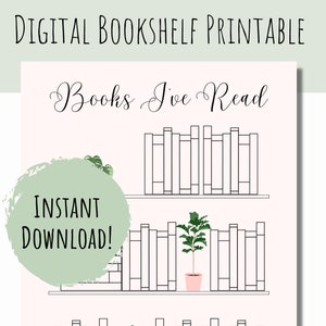 Plant Book Tracker Printable, Printable Digital Reading Log, Books I've ...