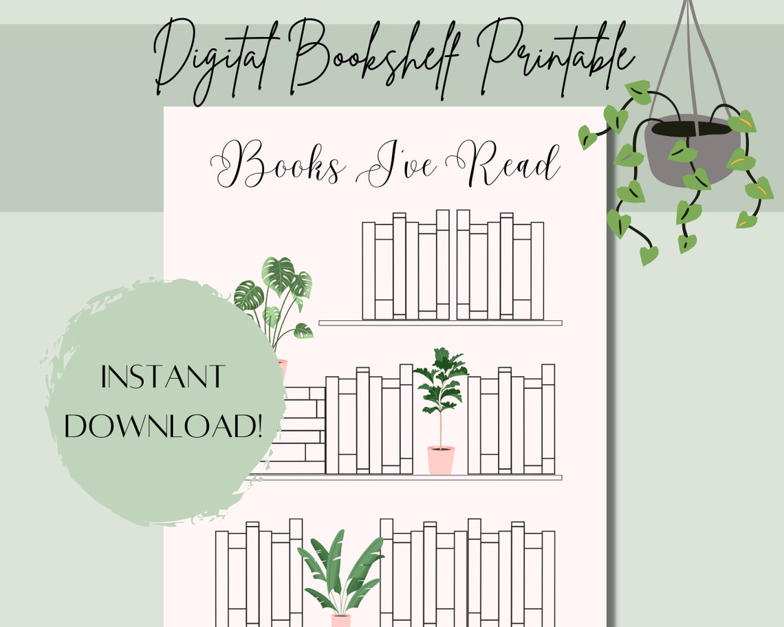 Plant Book Tracker Printable, Printable Digital Reading Log, Books I've ...