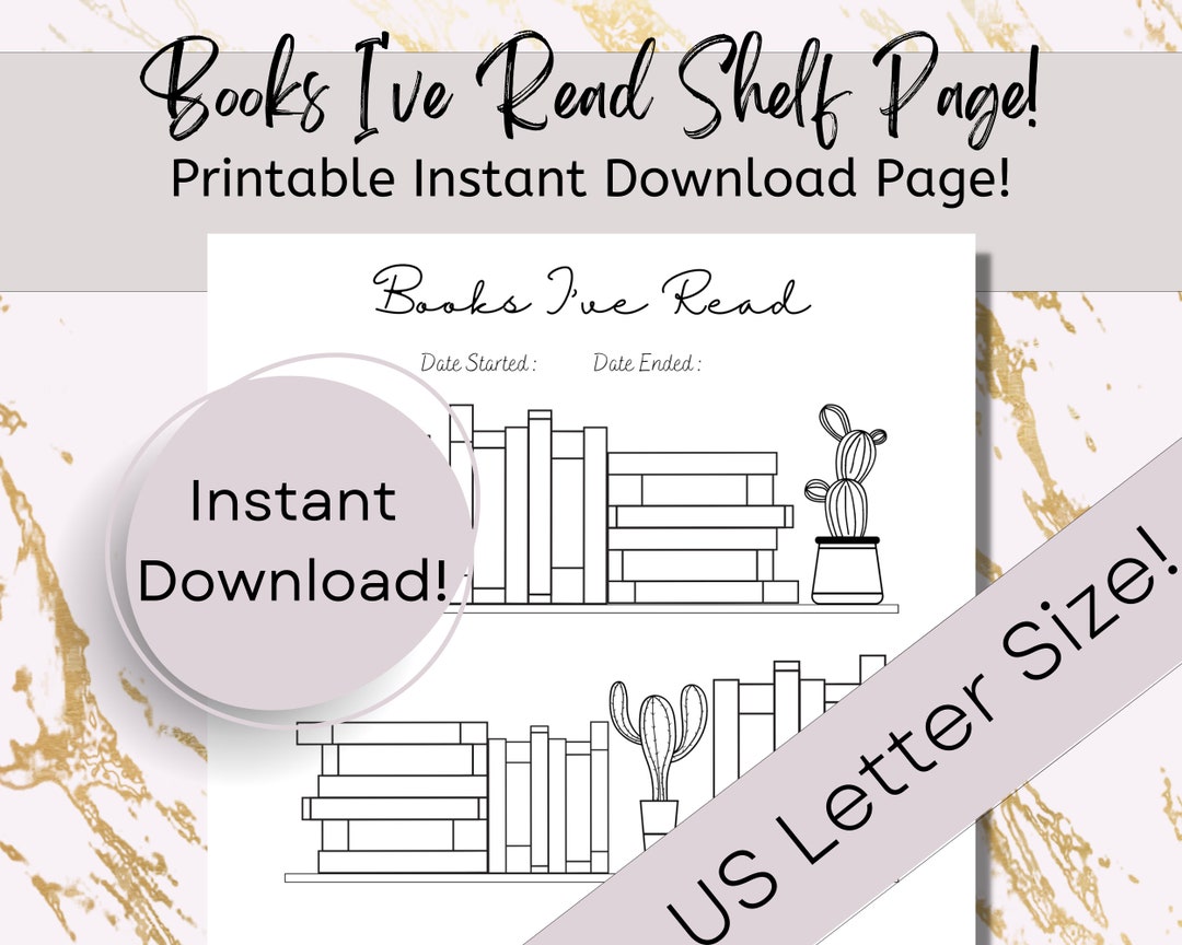 Cactus Printable Books I've Read Bullet Journal Tracker, Yearly Book ...