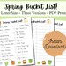 Spring Bucket List Printable, Spring Printable, Spring Break, Kids ...