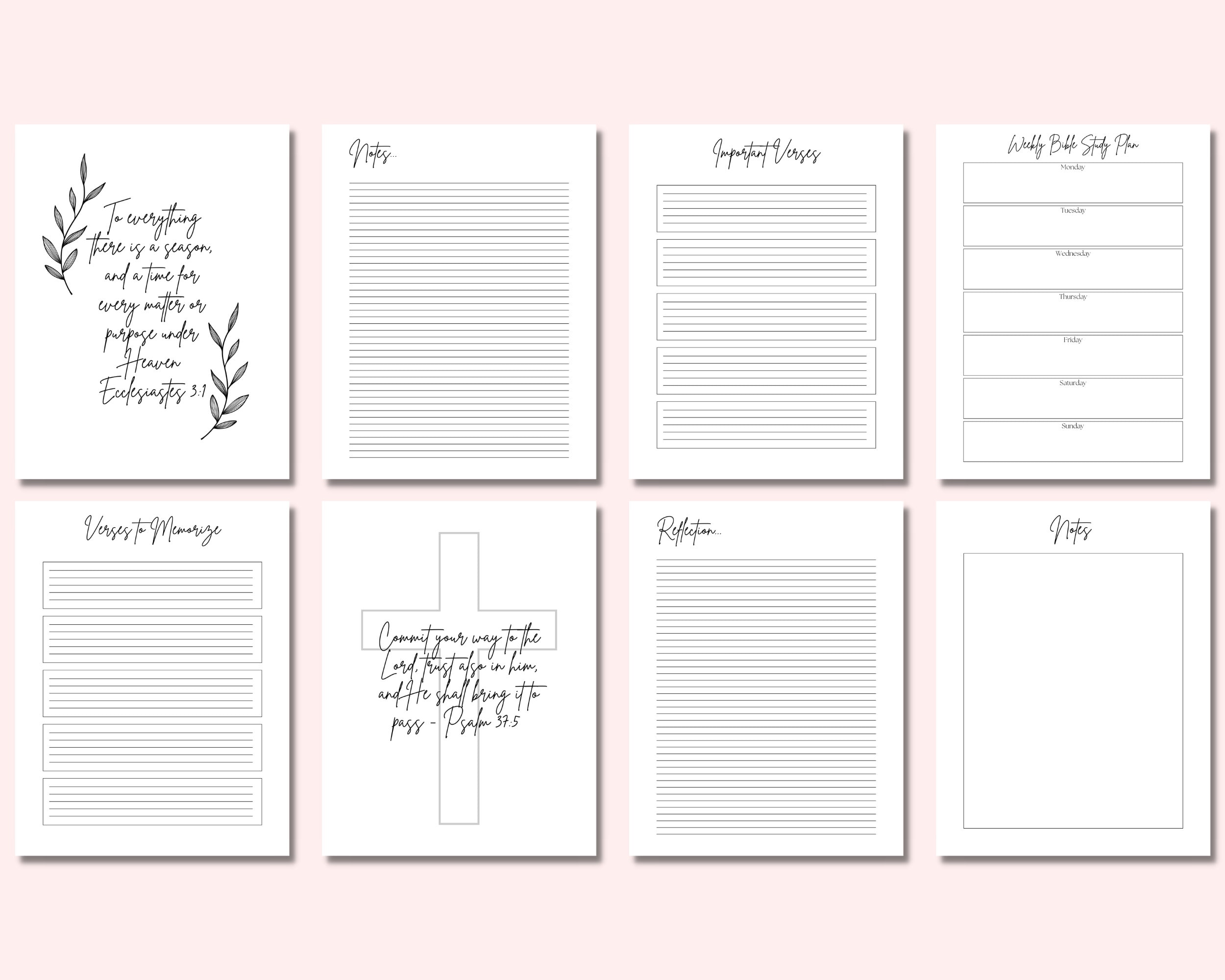 Digital Faith Journal, Bible Study Sheets, Printable Bible Study ...