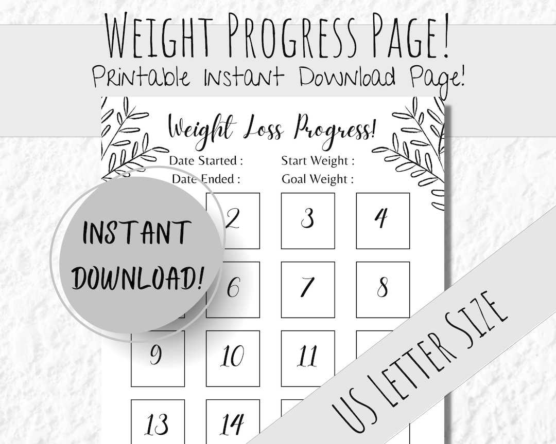 Digital Weight Loss Progress Tracker, Bullet Journal Tracker, Wellness ...