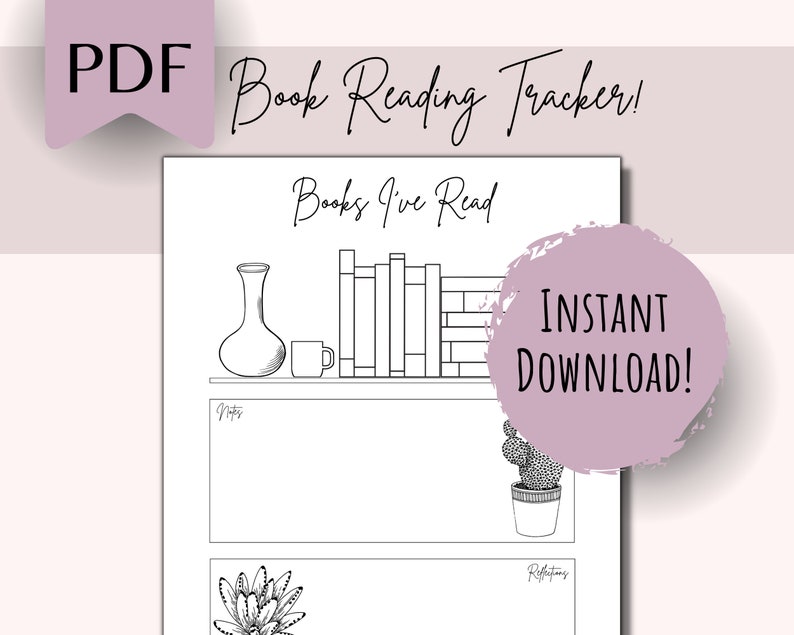 Self-care Reading Journal Printable Tracker, Yearly Book Reading ...