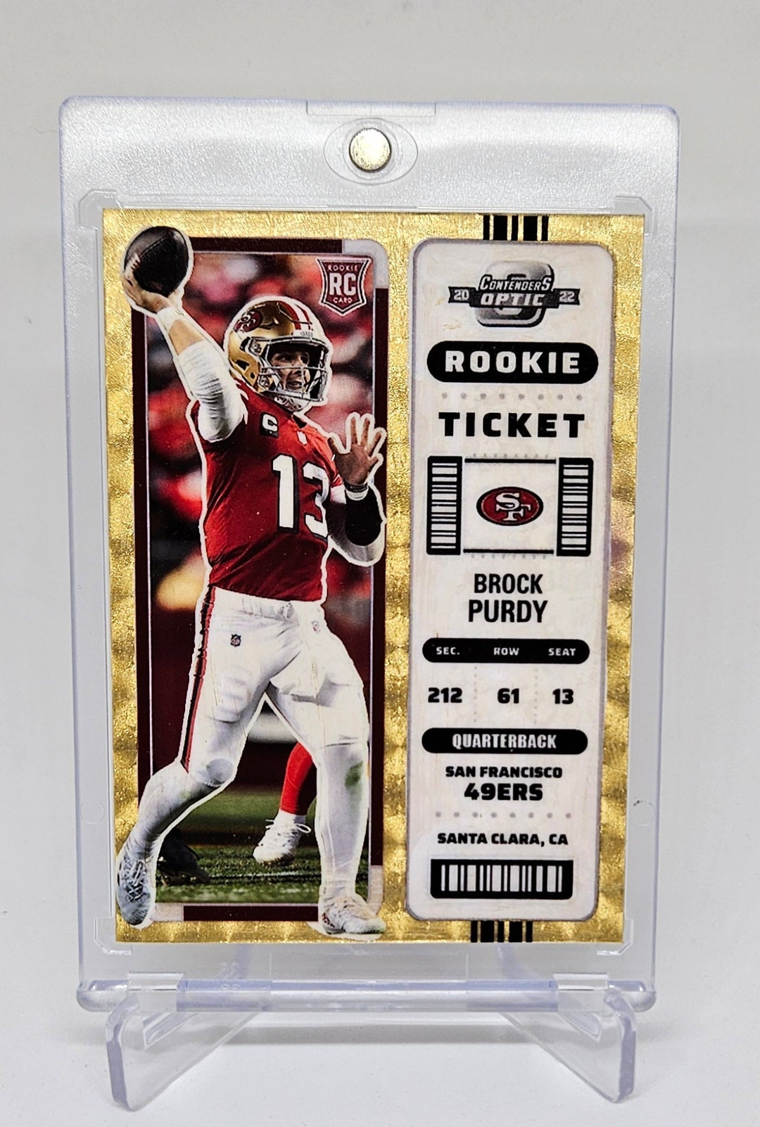 Contenders Optic NFL Brock Purdy Gold Rookie Ticket Custom Art Card - Etsy