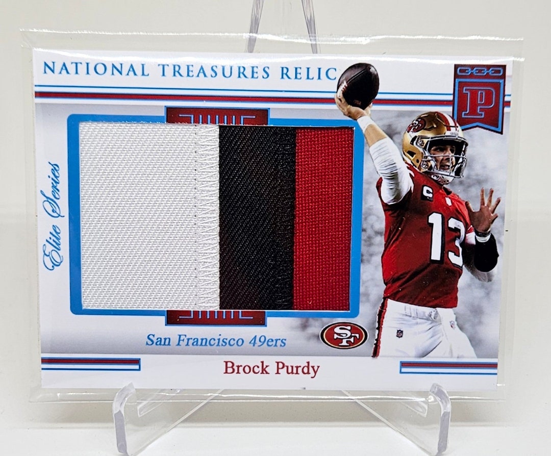 National Treasures 49ers Brock Purdy 3 Color Patch NFL Custom Art Card ...