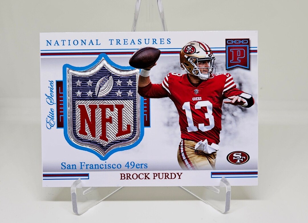 National Treasures 49ers Brock Purdy NFL Patch NFL Custom Art Card One ...