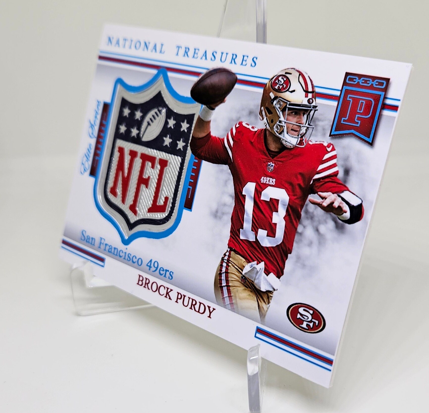 National Treasures 49ers Brock Purdy NFL Patch NFL Custom Art Card One ...